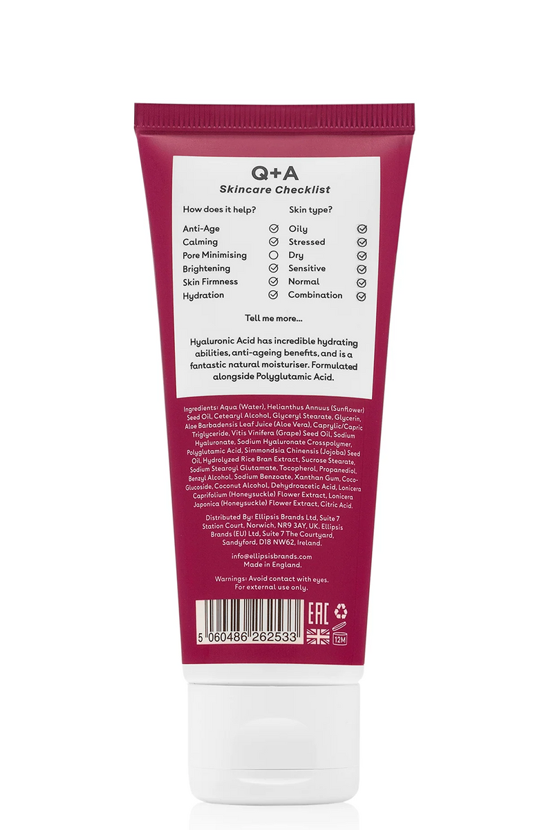 Q+A Hyaluronic Acid Daily Moisturiser 75ml – Beauty Garage NZ